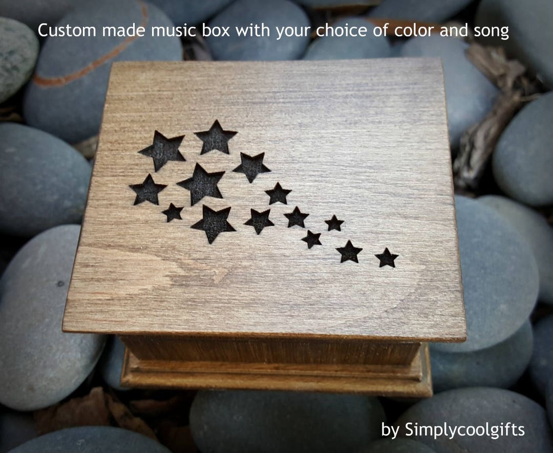 Music Box, Wooden Music Box, Custom Made Music Box, Stars Music Box ...