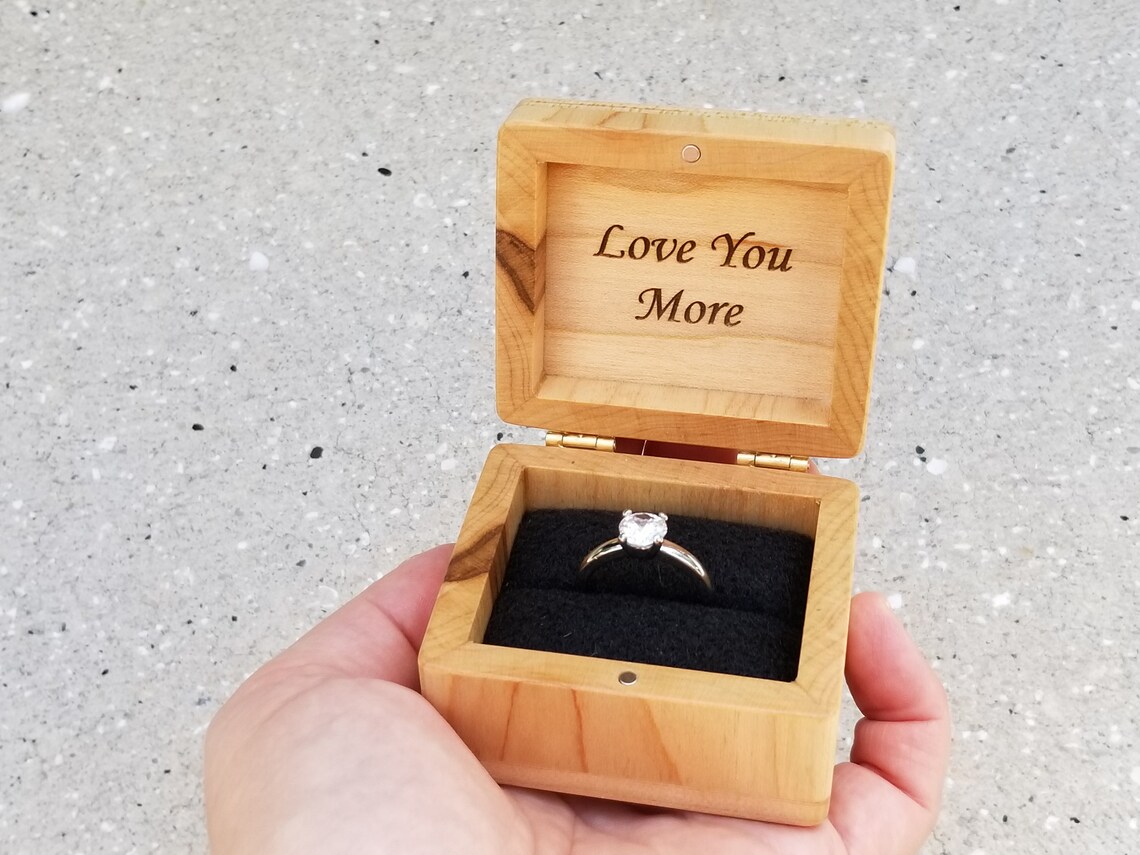 Proposal Ring Box Wedding Ring Box Ring Bearer Box Wood | Etsy