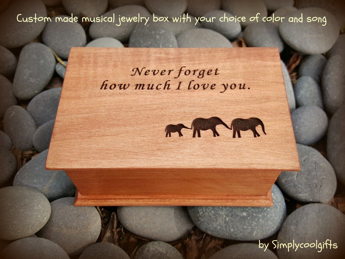 Music box customized music box jewelry box elephant gift | Etsy