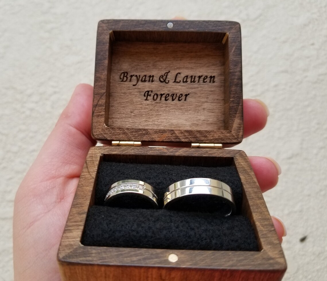 Proposal Ring Box Engraved Ring Box Wooden Ring Box | Etsy