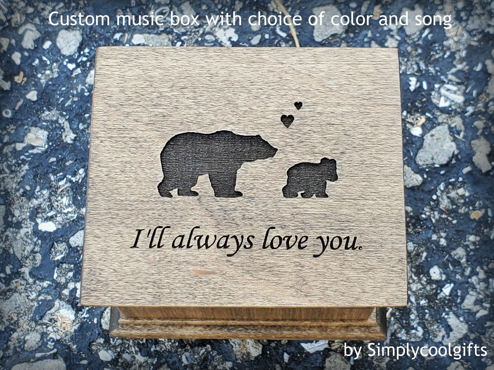 Mama Bear Baby Bear Custom Music Box With Bear Family - Etsy