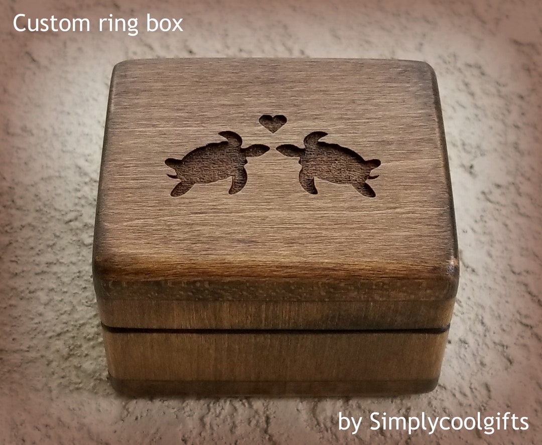 Engagement Ring Box - Sea Turtle Box - Custom Ring Box - Sea Turtle ...