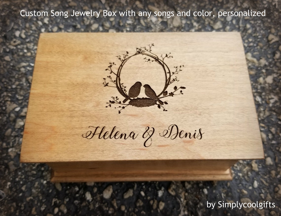 Anniversary Gift - Engraved Jewelry Box - Music Box Custom Song ...