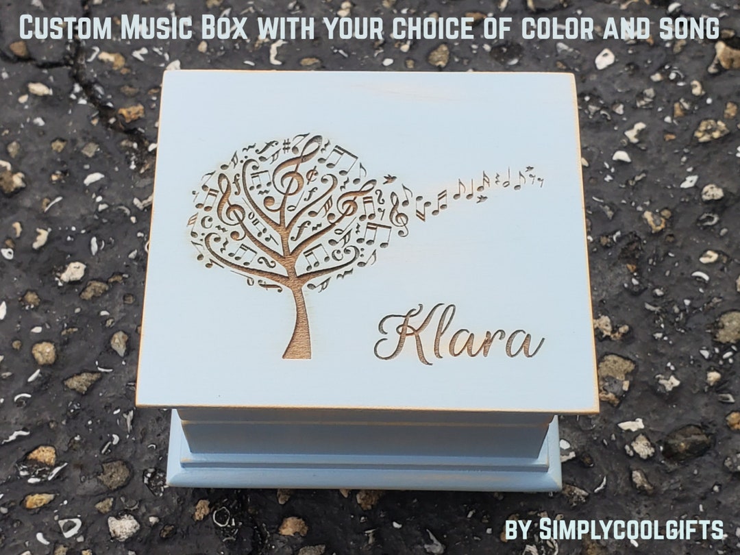 Tree Box - Music Note Box - Engraved Music Box With Your Song Choice ...