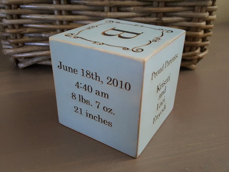 Personalized Baby Cube Baby Keepsake Block 3 in Wooden | Etsy