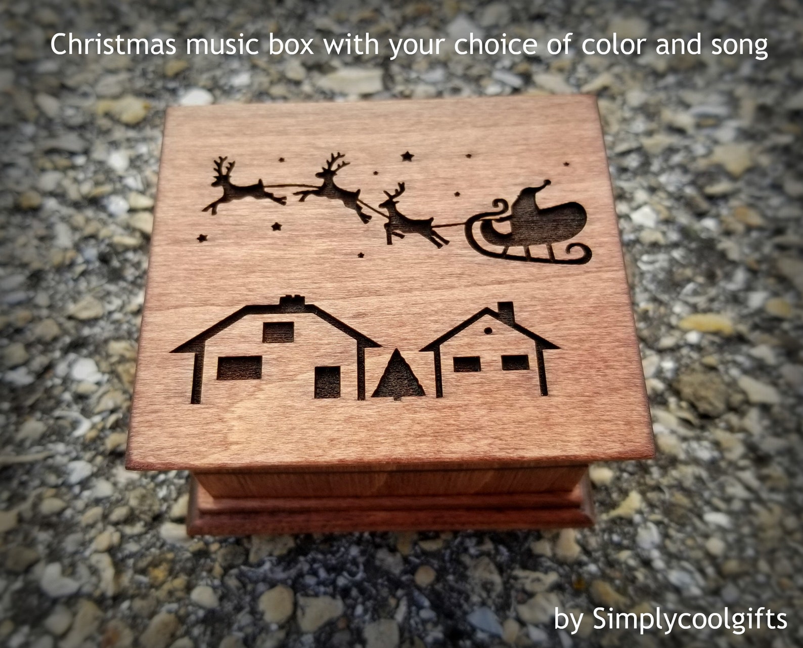 Christmas Music Box Musicbox Music Boxes Wooden Music Box - Etsy
