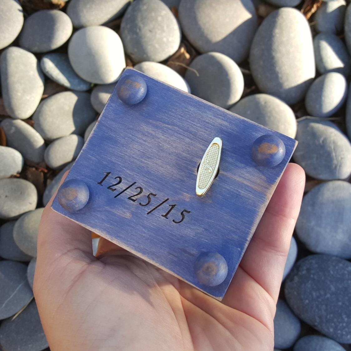 Moon and Stars Music Box - Engraved Music Box - Wooden Music Box With ...