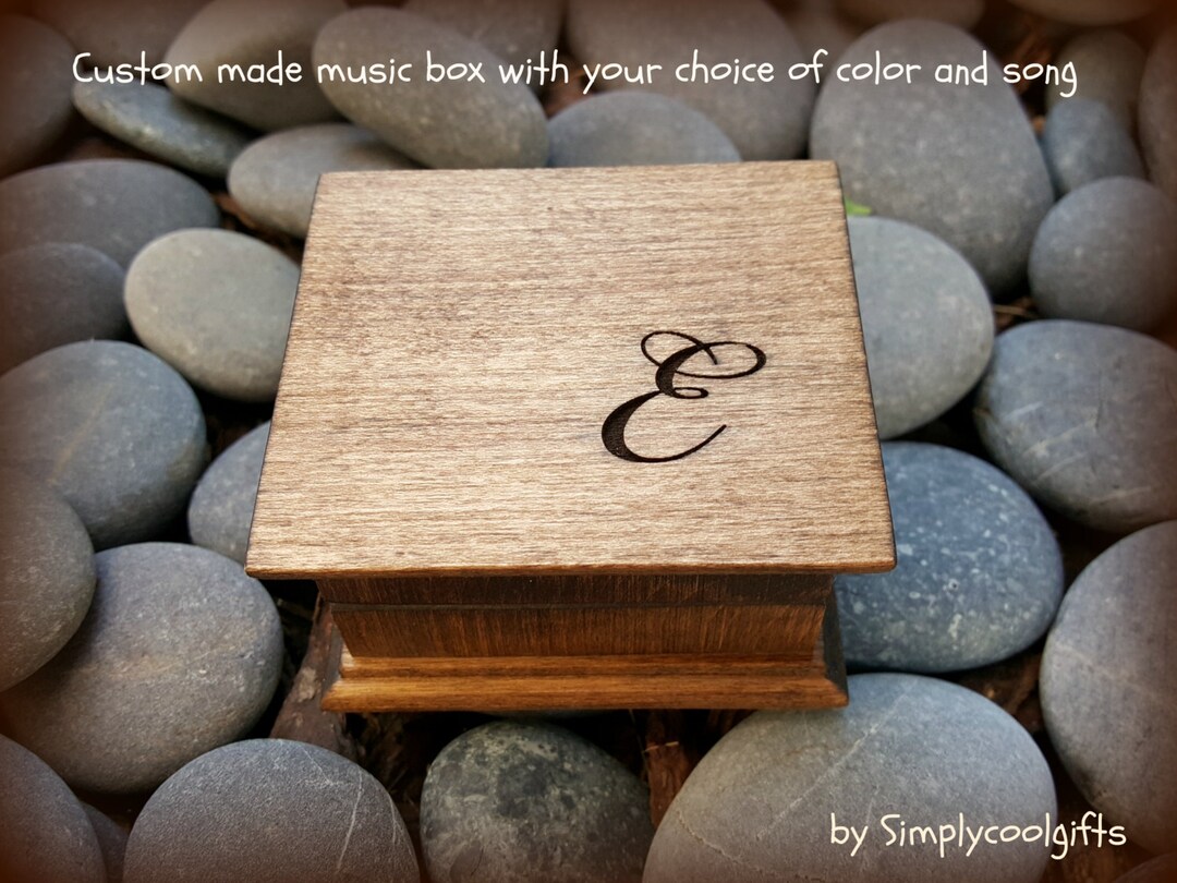 Monogrammed Box Engraved Music Box Custom Music Box With - Etsy