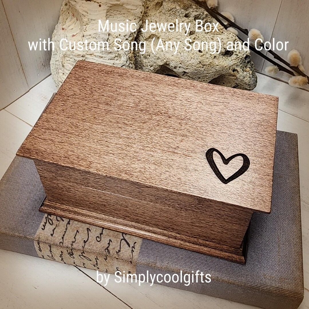 Heart Jewelry Box - Custom Jewelry Box - Music Box Choose Your Song ...
