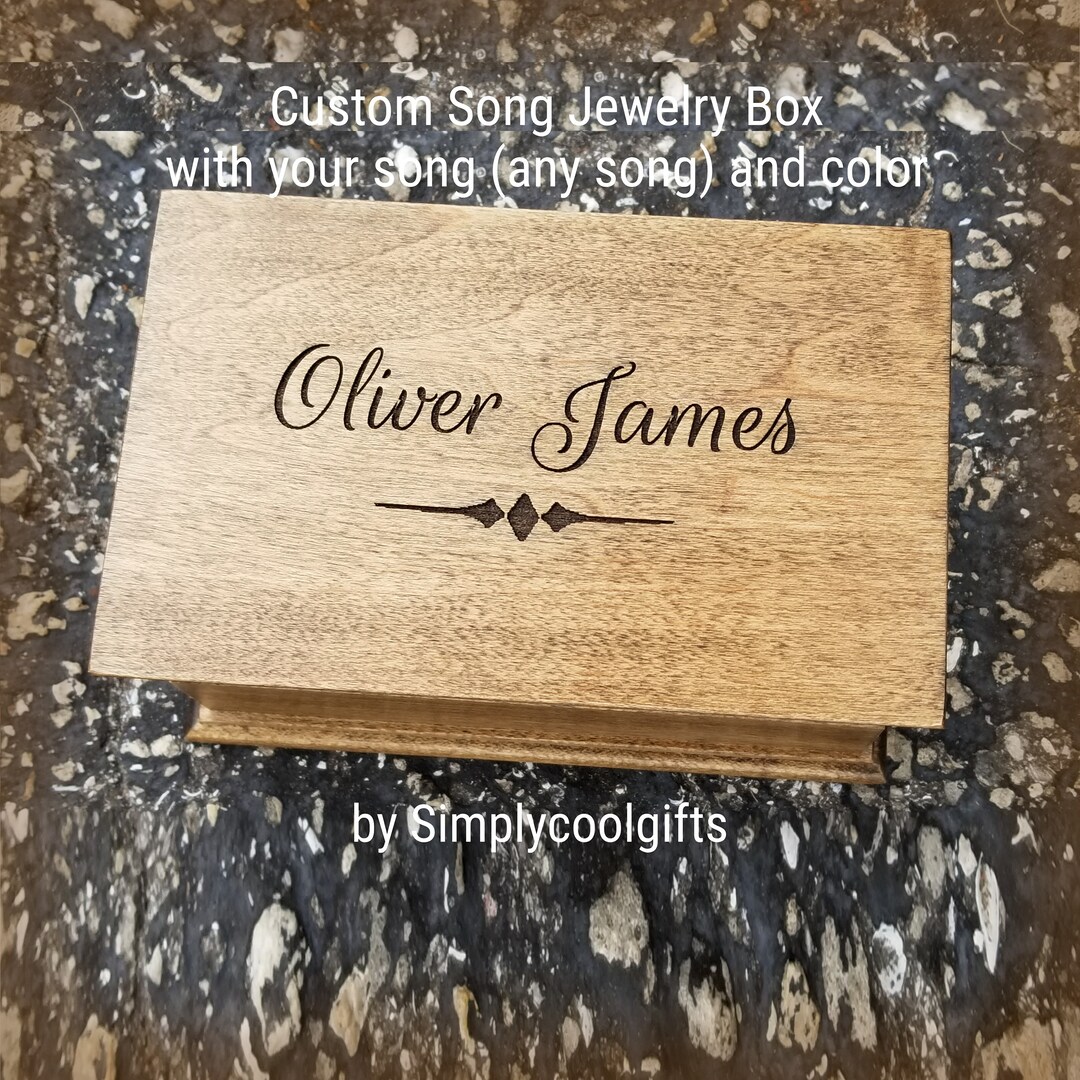 Name Engraved - Music Box Custom Song - Name Engraved Music Jewelry Box ...