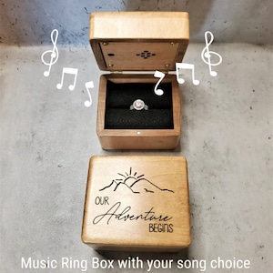 Adventure Awaits Proposal Box - Custom Song Ring Box - Engagement Box ...