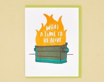 Dumpster Fire Card - Etsy