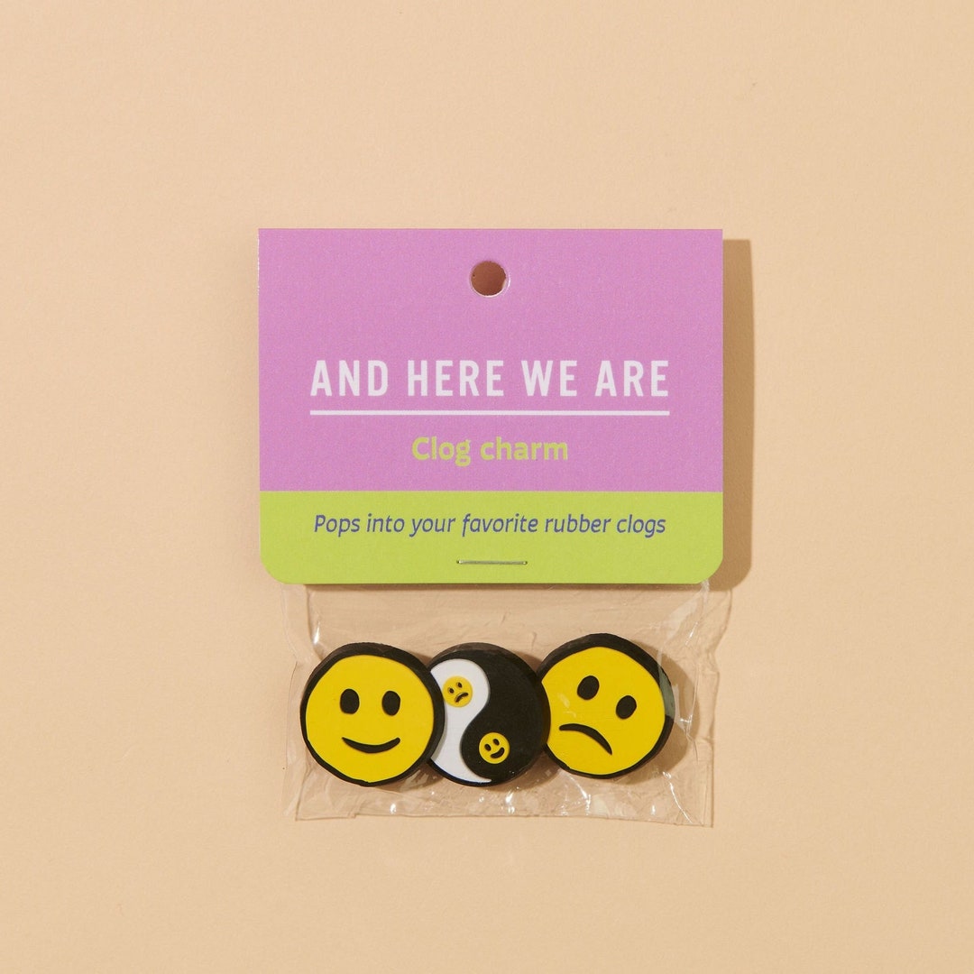Faces Clog Charm SET Smiley Face, Frowny Face, Yin Yang Jibbitz, Shoe ...