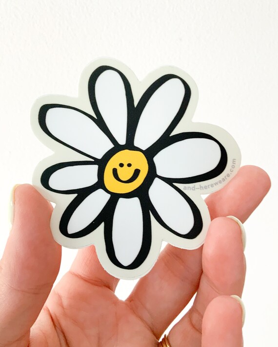 Happy Daisy Vinyl Sticker | Etsy