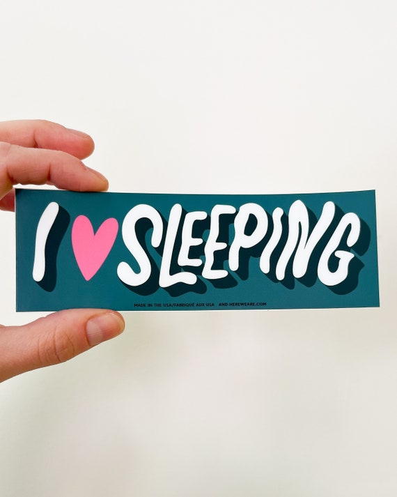 I Heart Sleeping Removable Bumper Sticker - Etsy