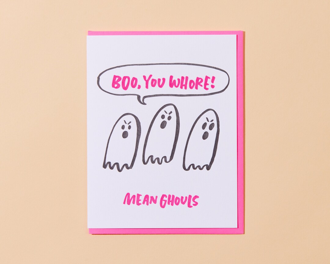 Mean Ghouls Letterpress Card Mean Girls Card Funny - Etsy