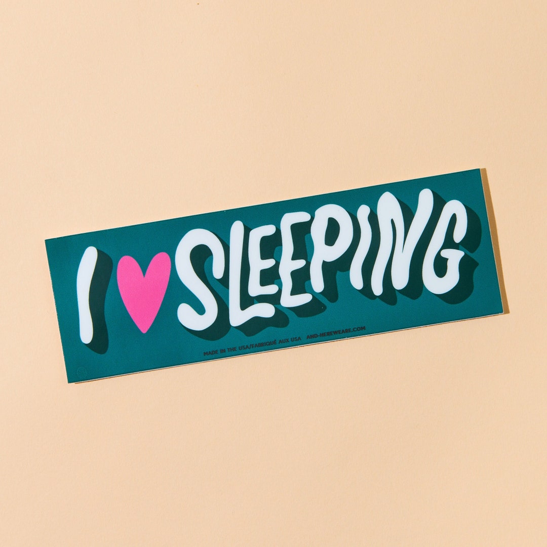 I Heart Sleeping Removable Bumper Sticker - Etsy