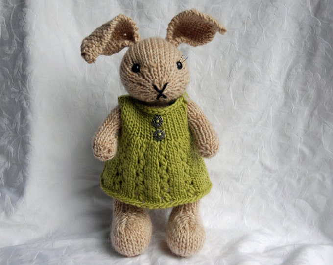 Knitted Bunny Rabbit Toy in Spring Easter Dress RESERVED FOR - Etsy