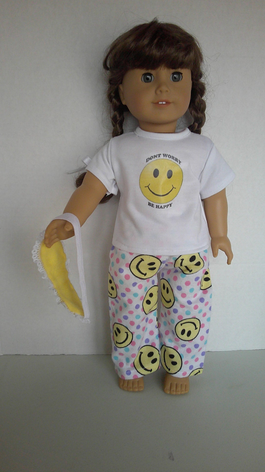 Happy Smiley Face Flannel Pajama Pants and White Knit Smiley Face Top ...