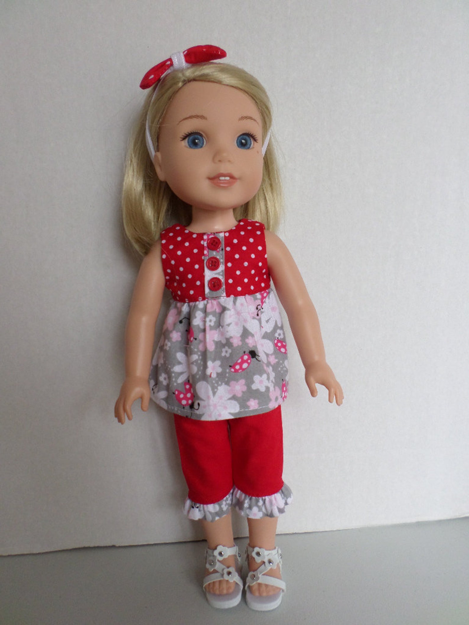 Ladybug Summer Capri Shorts Top and Headband Fits 14 Inch - Etsy