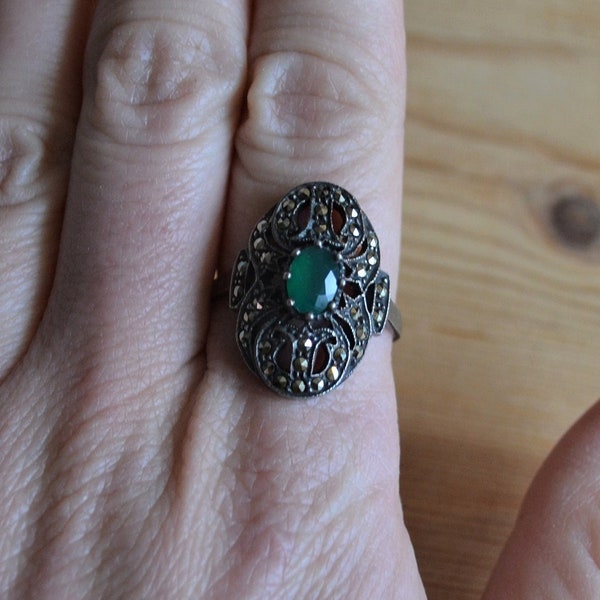 Silver Cocktail Ring - Etsy