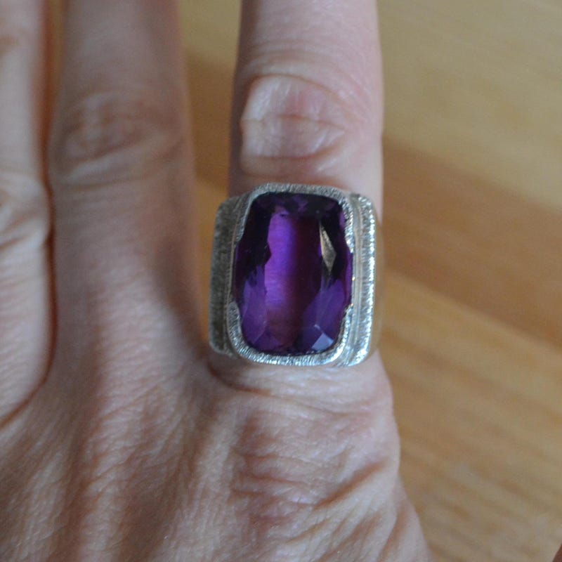 Amethyst Modernist Ring - Etsy