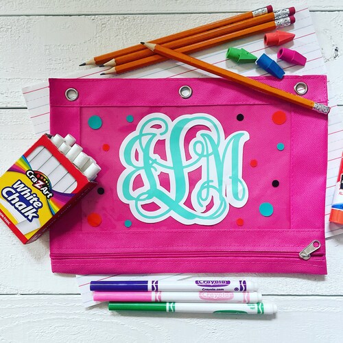 Personalized Pencil Pouch Monogram Pencil Case Back to - Etsy