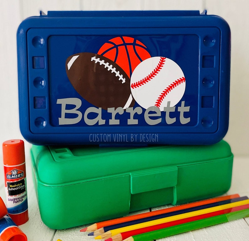 Personalized Sports Pencil Box: Back to School Supplies - Etsy