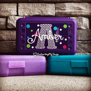 Personalized Pencil Box School Supplies Plastic School Box Crayon Box ...