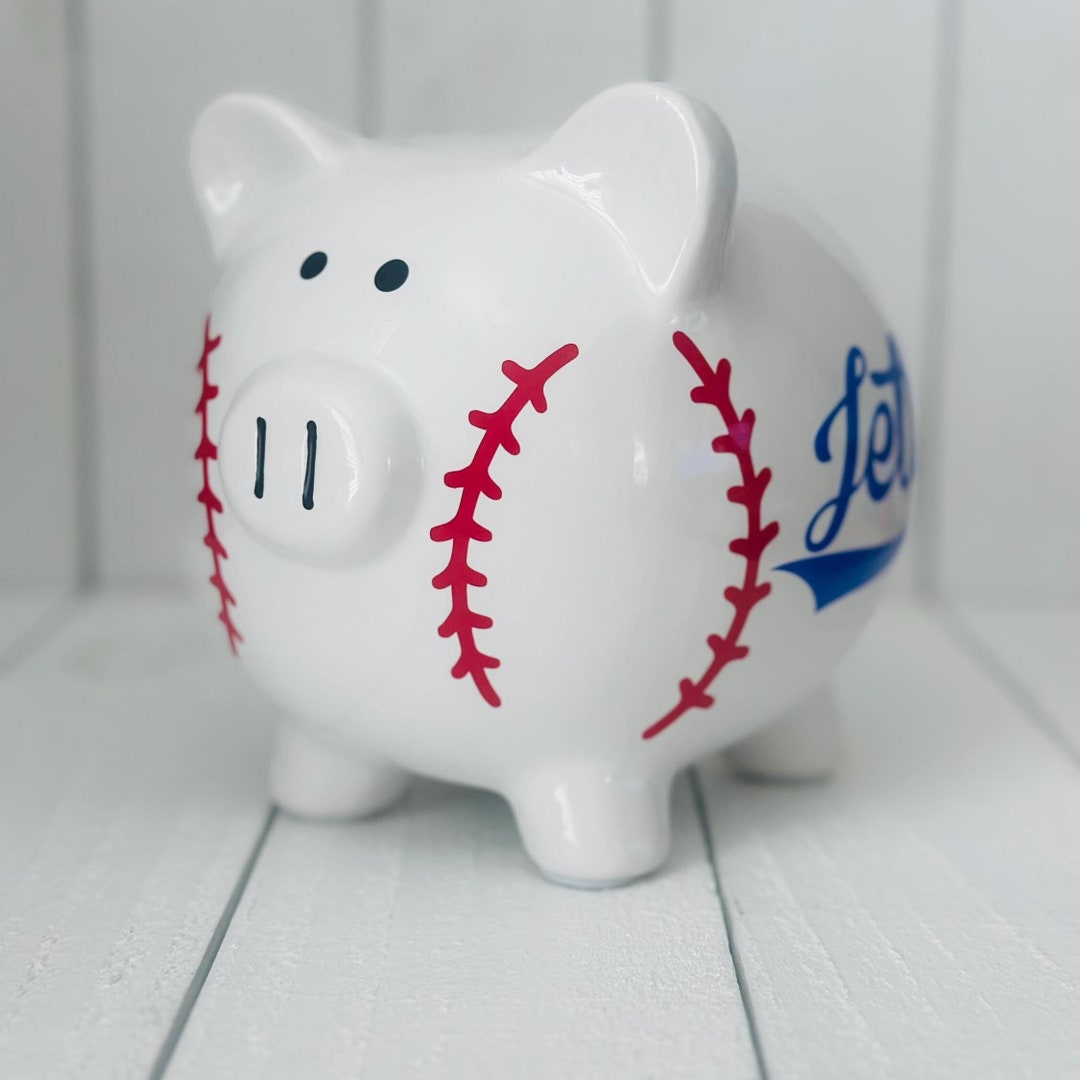 Personalized Baseball Piggy Bank • Sports Nursery Decor • First ...