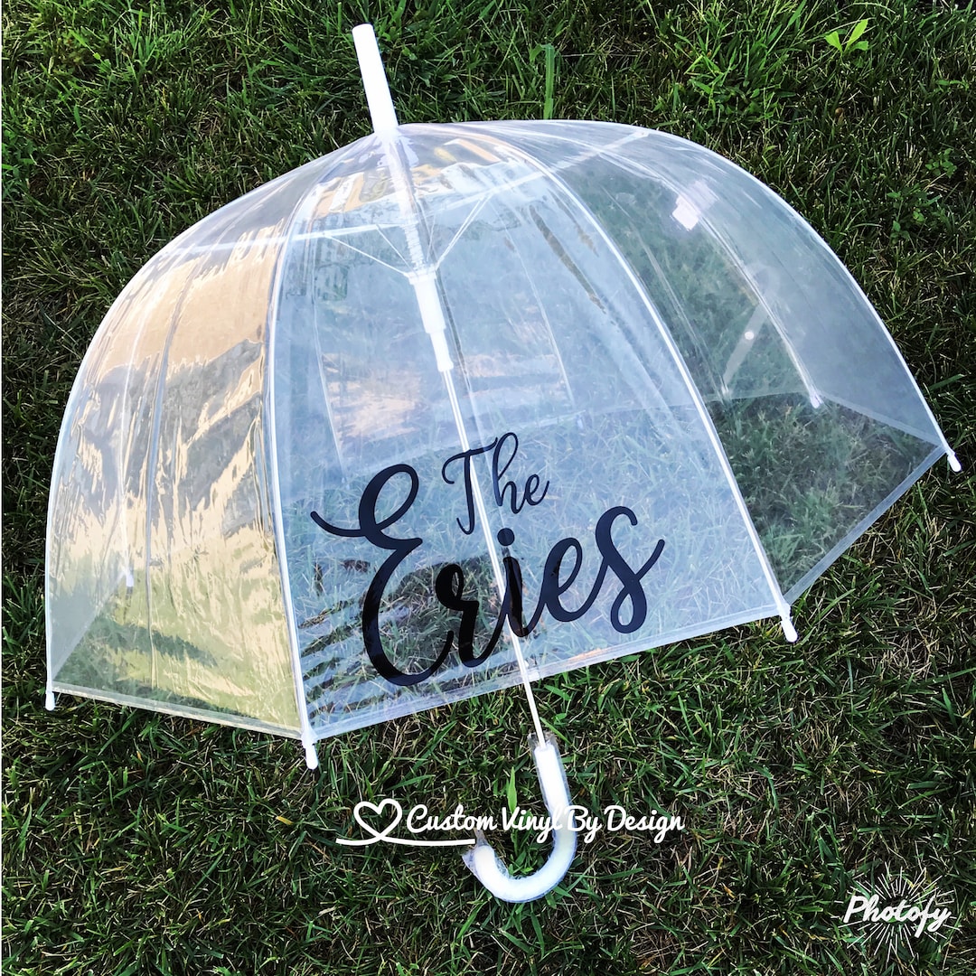Personalized Clear Dome Wedding Umbrella: Elegant Rain Photo Prop - Etsy