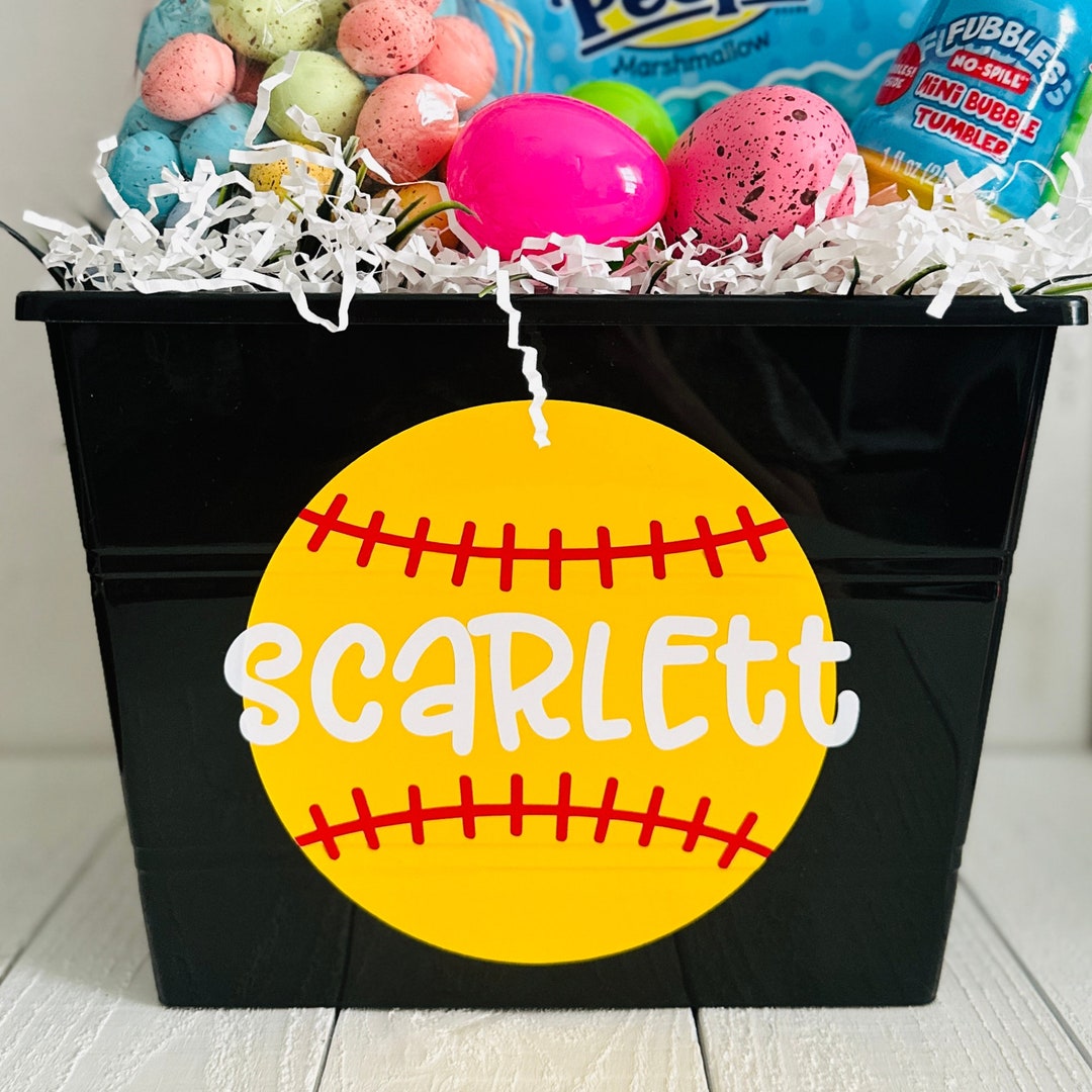Personalized Softball Easter Bucket: Reusable Sports Basket - Etsy