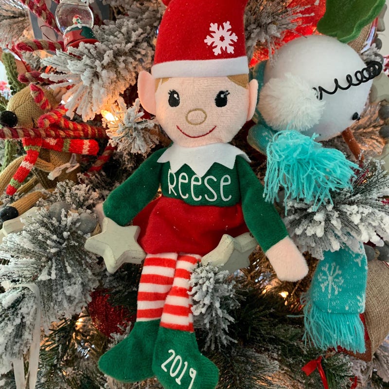 Fabric Christmas Elf Doll - Etsy