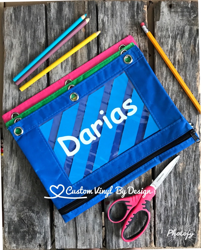 Personalized Pencil Pouch Personalized Pencil Case Binder | Etsy