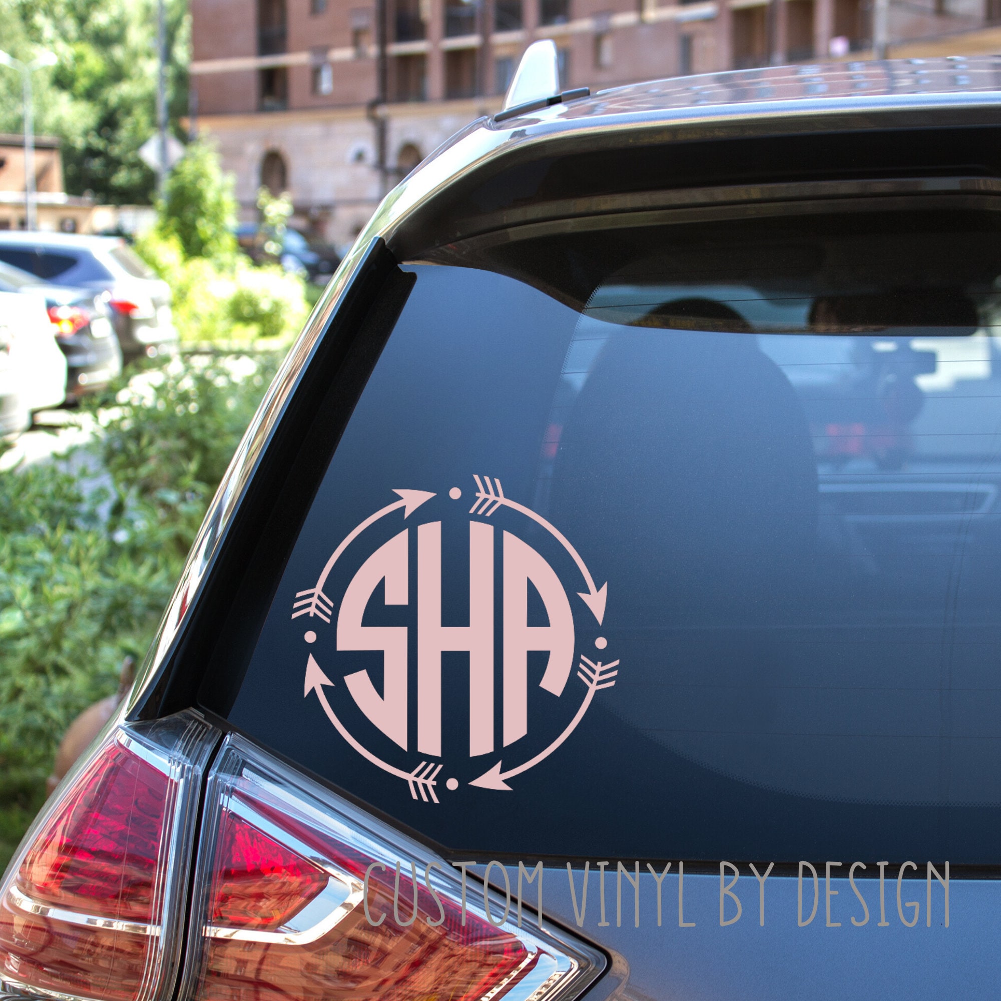 Monogram Car Decal Monogram Car Sticker Monogram Truck | Etsy
