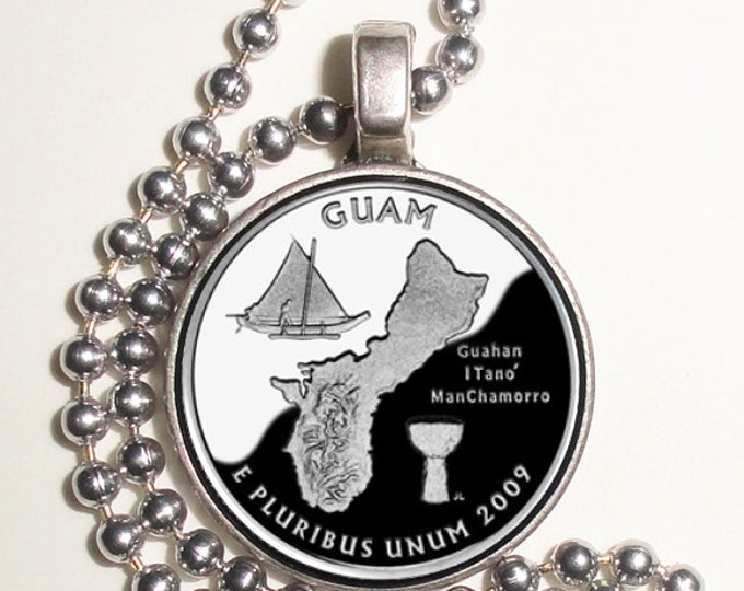 Guam Art Pendant Earrings And/or Keychain USA Quarter Dollar - Etsy