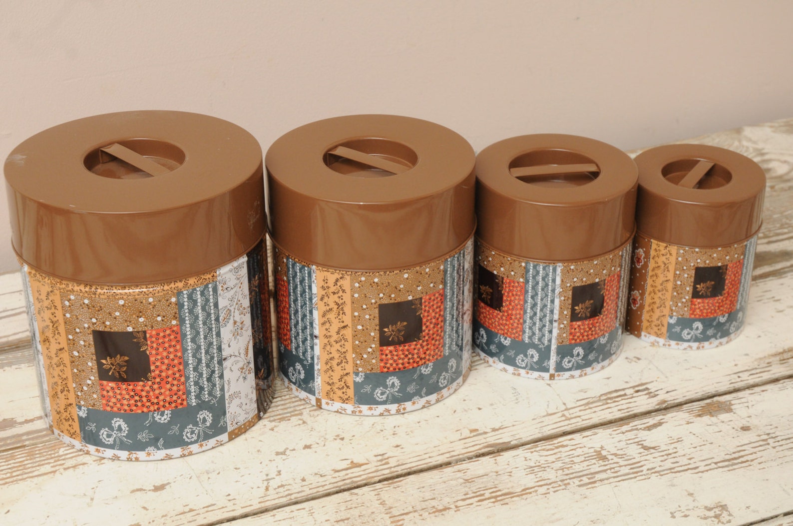 Metal Calico Kitchen Canister Set of 4 JAPAN - Etsy