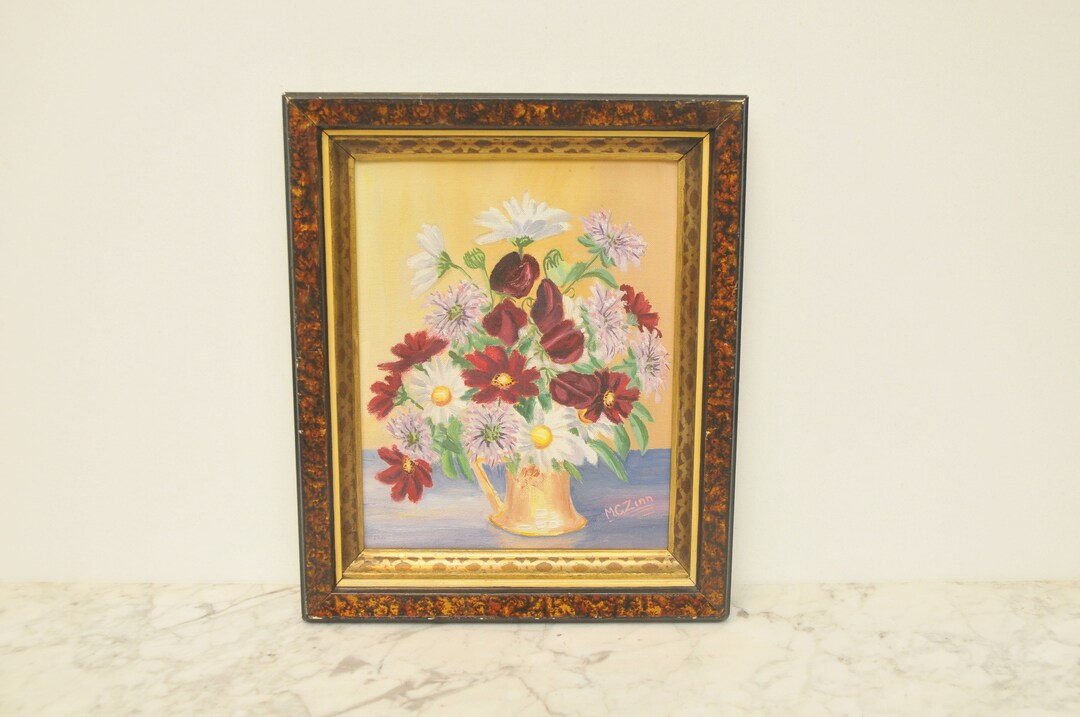 Original Floral Painting Signed - Etsy