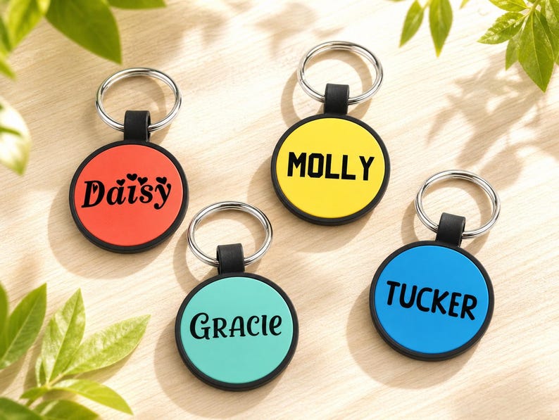 Personalized Silicone Pet ID, Quiet Jingle-free Dog Collar, Custom Name ...