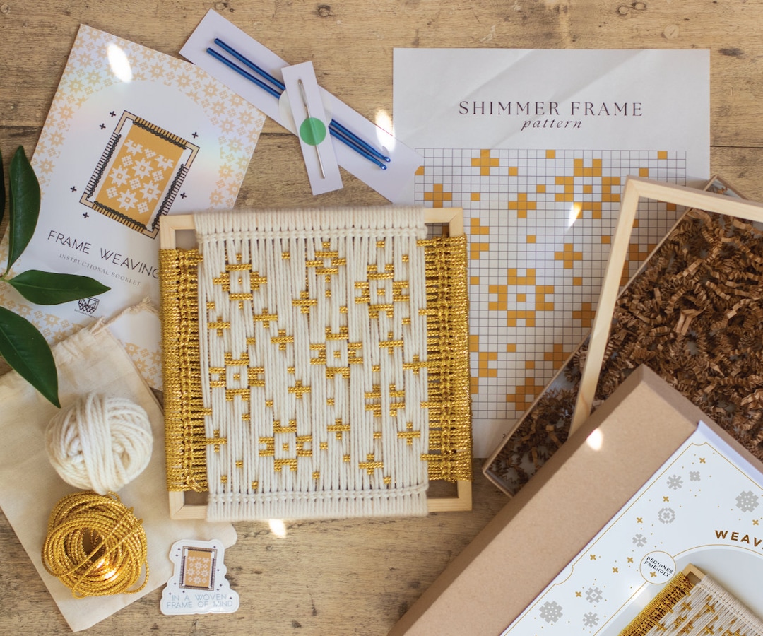 Shimmer: Weave by Number. Frame Weaving Kit. Supplies Instructions. - Etsy