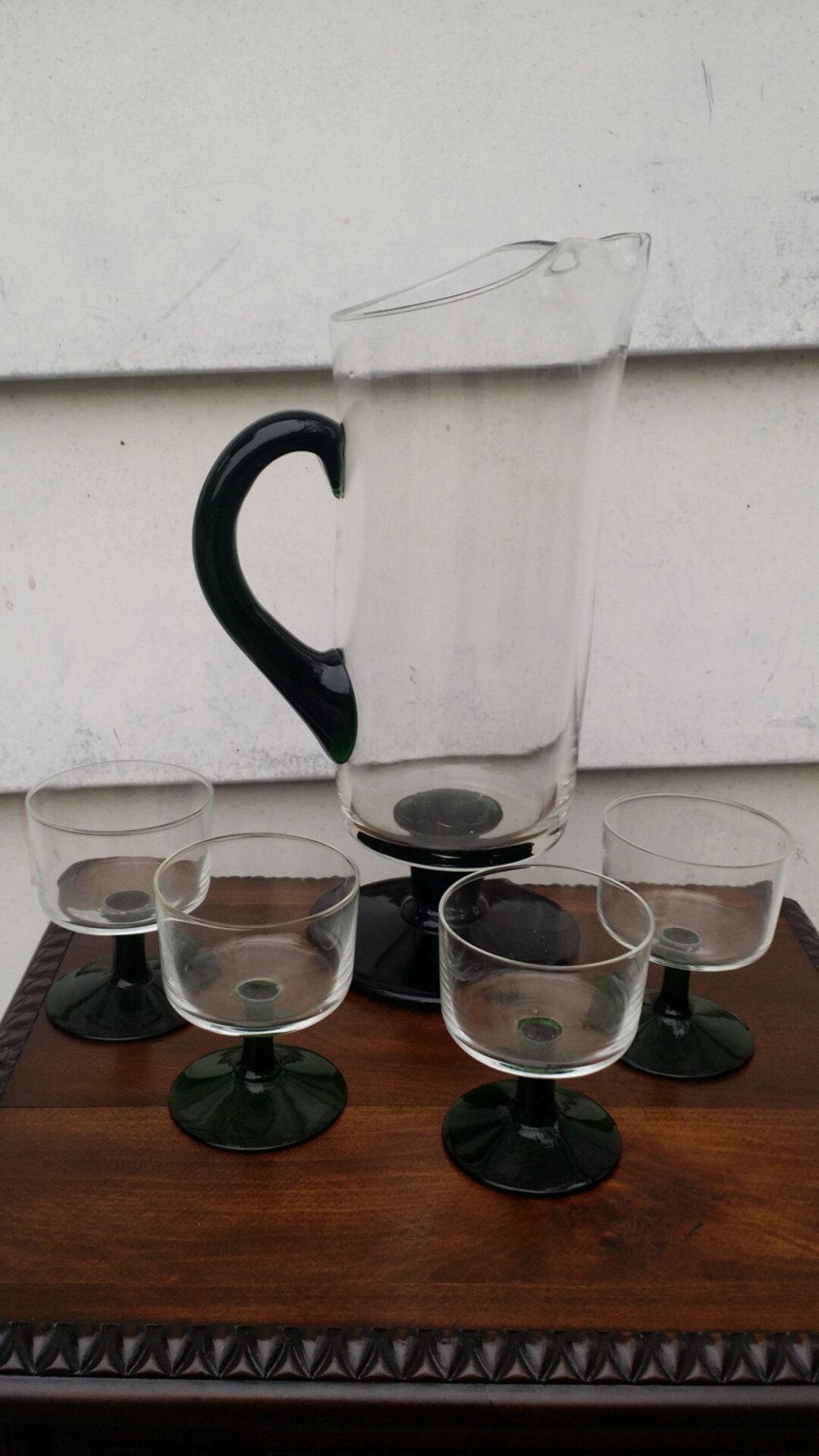 Glass Jug Carafe With Cups - Etsy