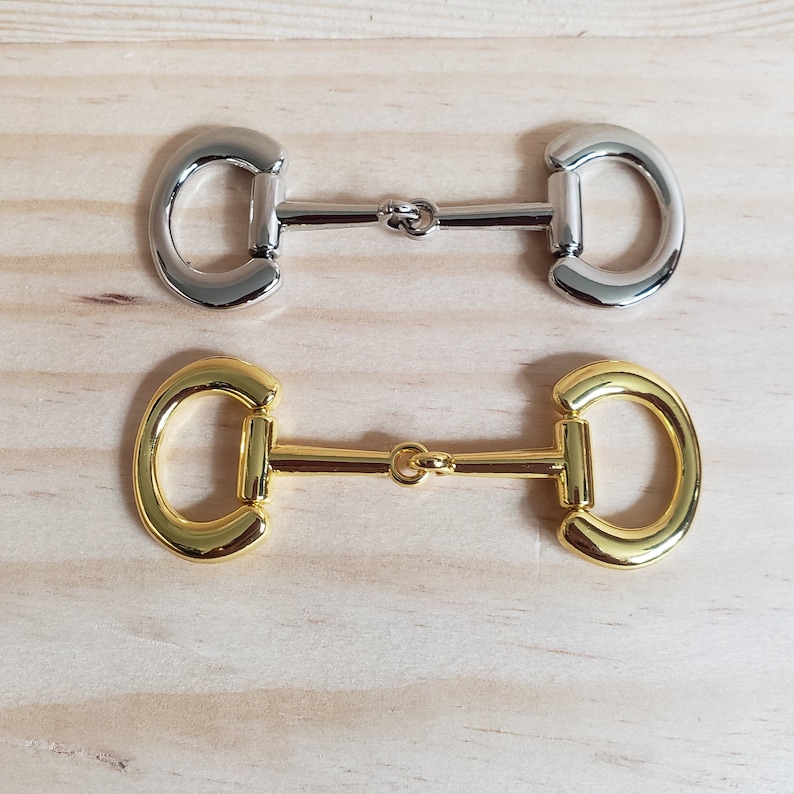 Equestrian Snaffle Bit Buckle, Silver & Gold Decorative Set (2 Pieces ...