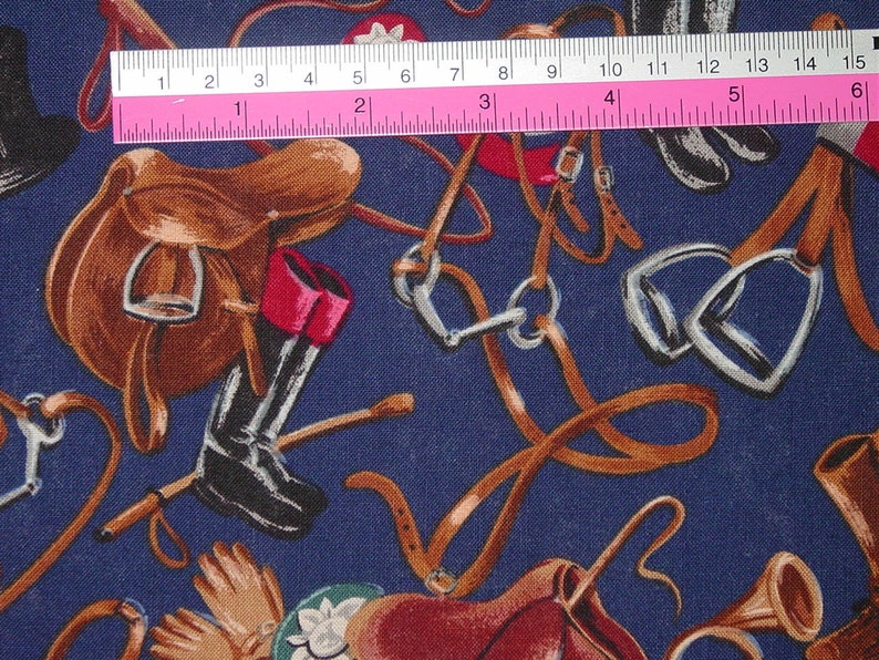Robert Kaufman Equestrian Fabrics Horse Riding Tack Navy Blue - Etsy