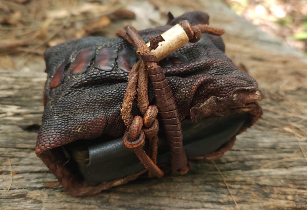 Emu Leather Wrap Around Pocket - Flint & Steel Kit - Etsy