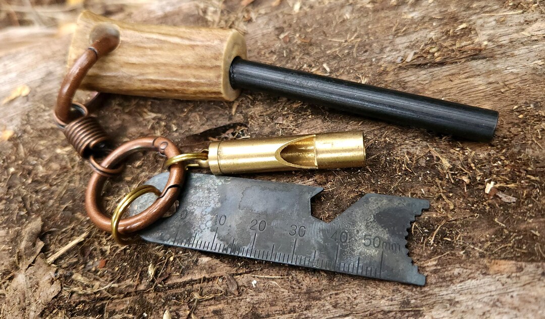Antler Firesteel & Brass Whistle - Etsy