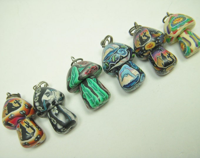 Fimo Clay Mushroom Pendants, Polymer Clay Mushroom Pendants, Destash ...
