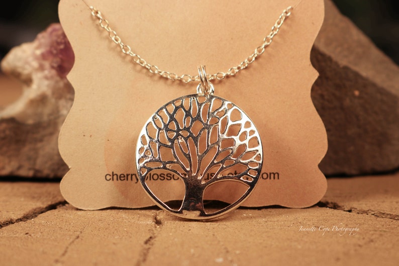 Tree Necklace, Silver Tree Necklace, Tree of Life Necklace, Modern Tree ...