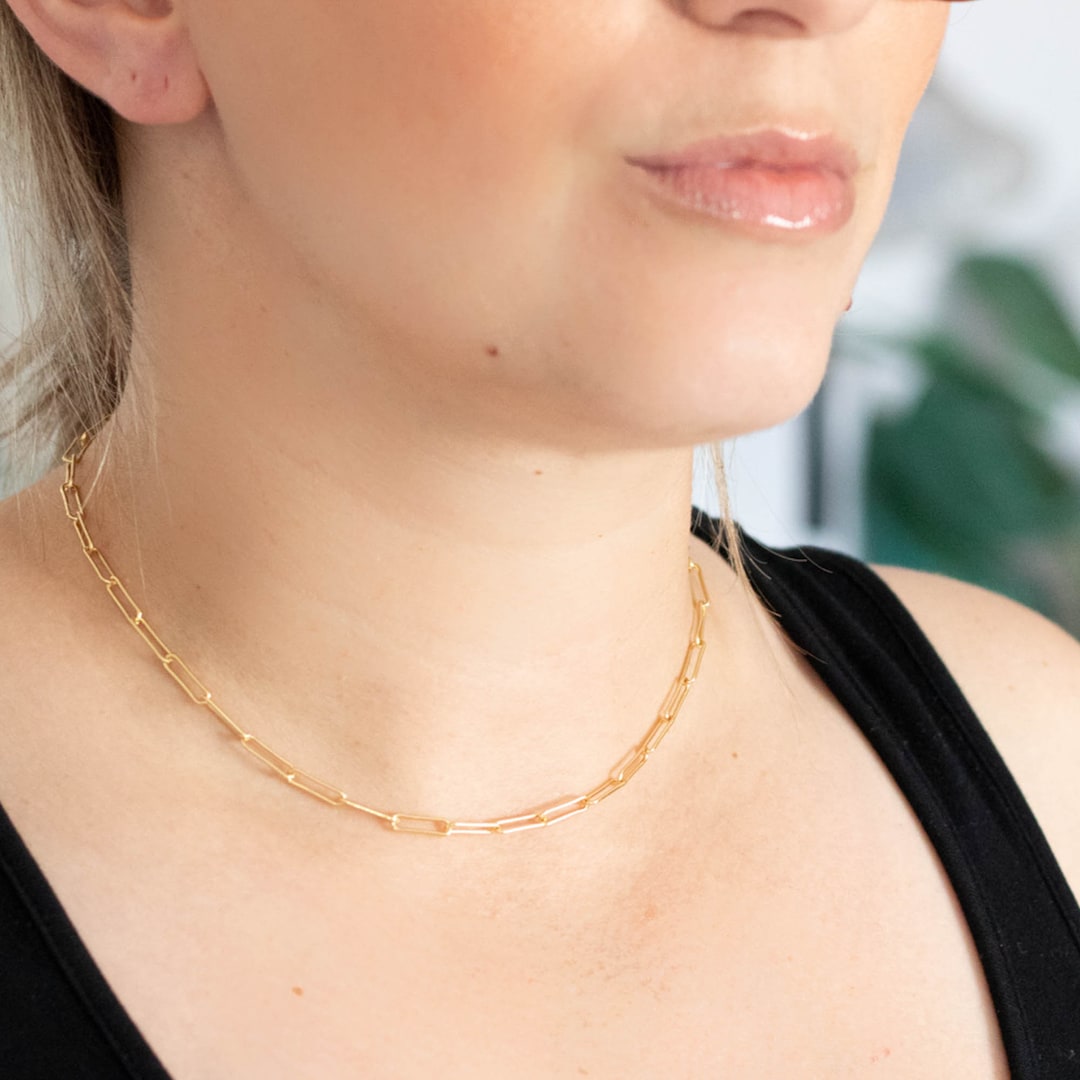 Dainty Paperclip Collar / Collar para Mujeres / Collar de - Etsy España