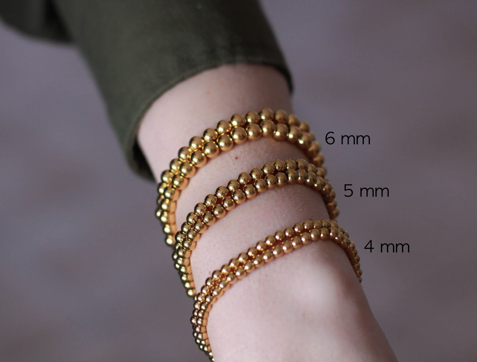 Gold Bead Bracelet 4 Mm Gold Beaded Bracelet 14K Gold - Etsy Singapore