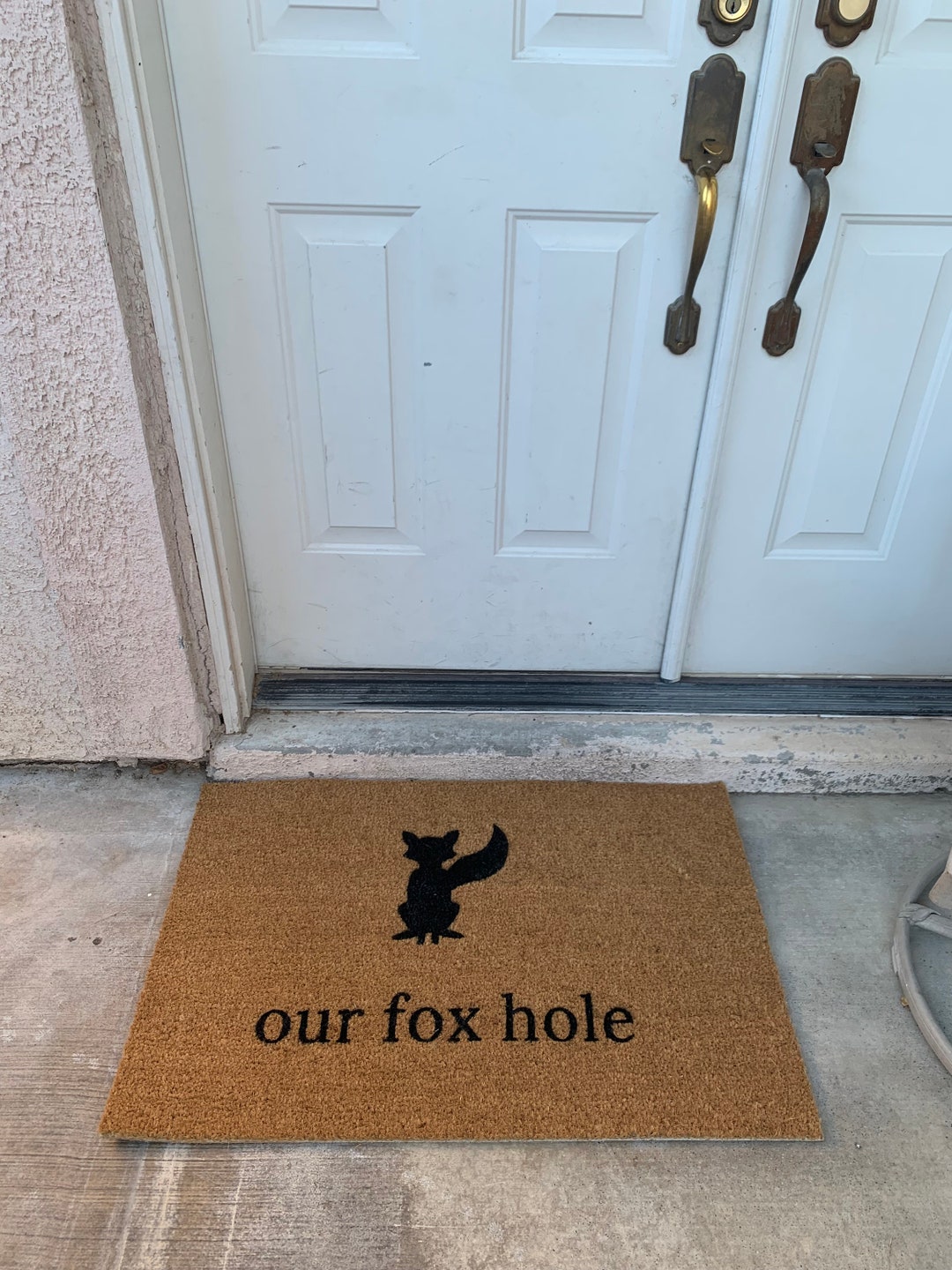 SMALL SIZE: Fox Hole Doormat, Porch Decor, Outdoor Rug | Fox Silhouette ...
